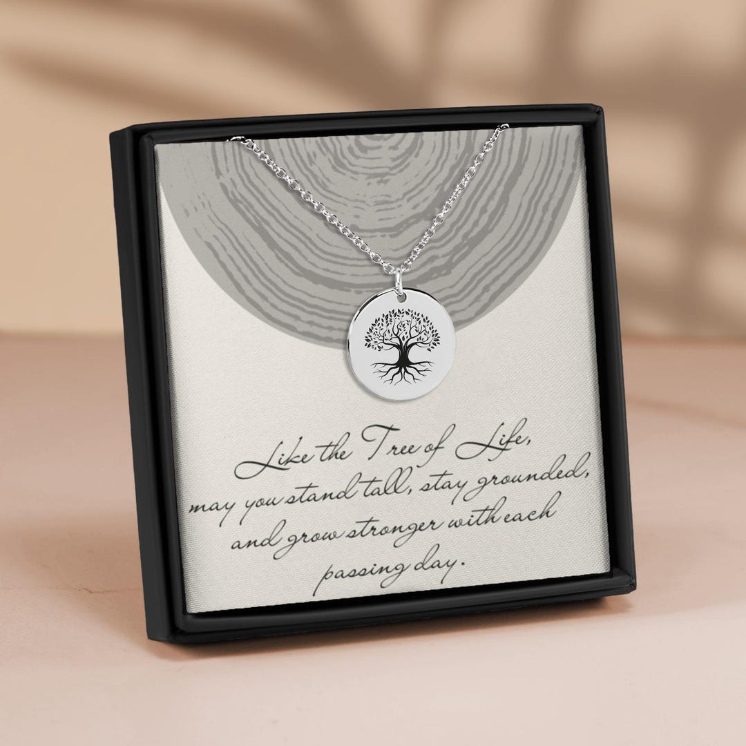 Custom Tree of Life Necklace, Tree Necklace Charm Pendant, Elegant Tree ...