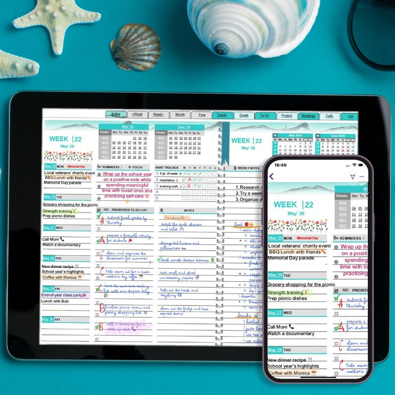 2025-26 Onenote Planner: Hyperlinked Digital Calendar (ipad, Windows ...