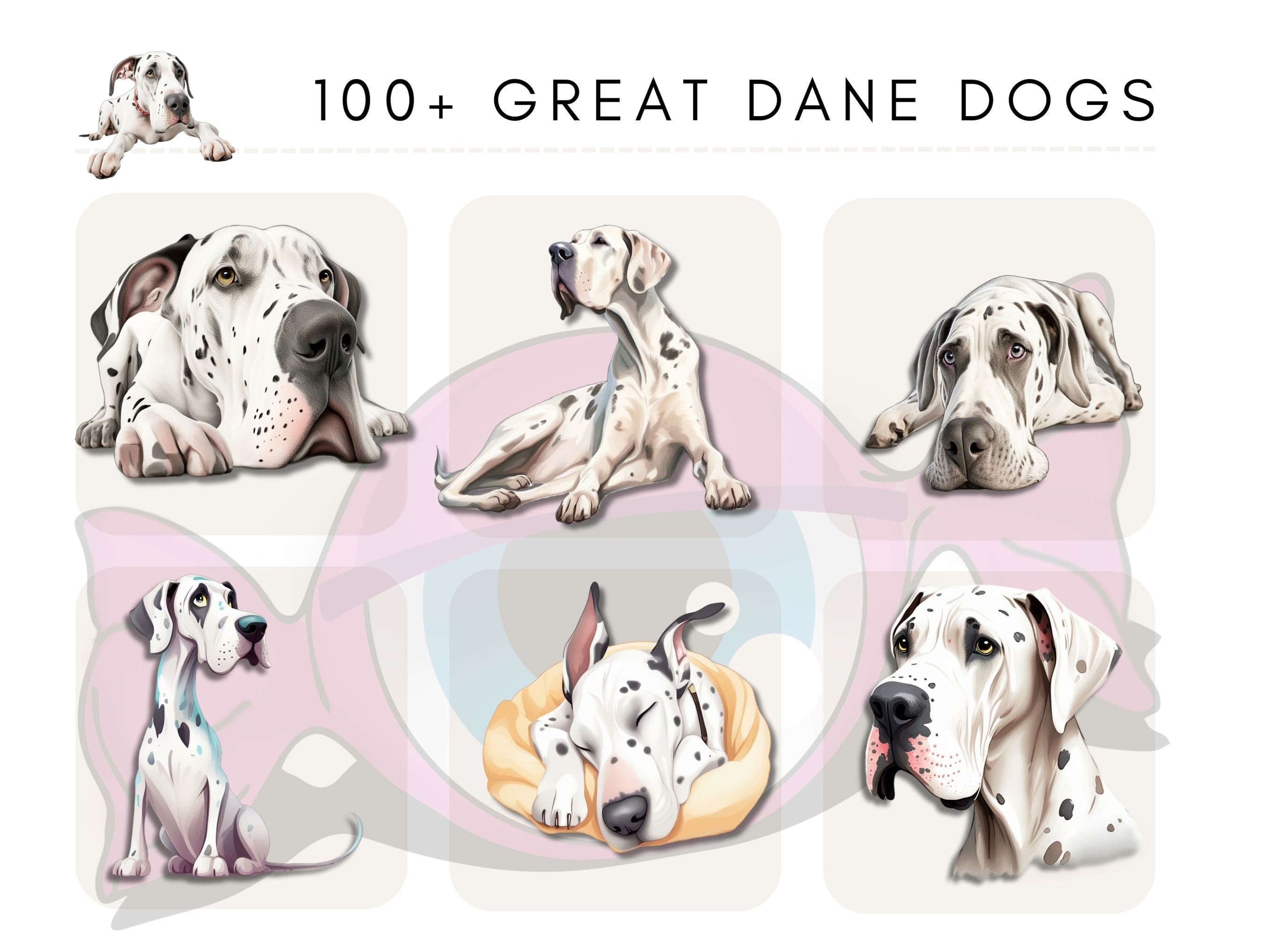 Great Dane Dog Cartoon Png Cute Dog Breed Clipart Puppy Images Junk ...