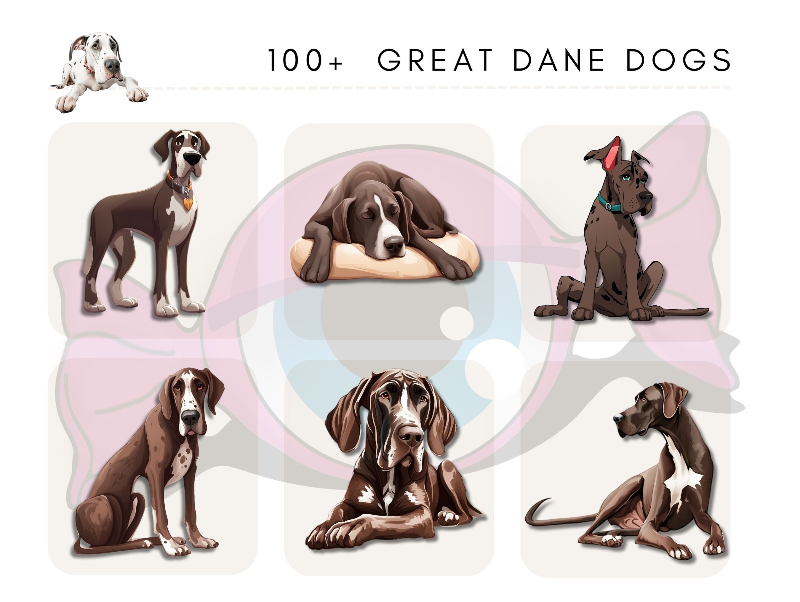 Great Dane Dog Cartoon Png Cute Dog Breed Clipart Puppy Images Junk ...