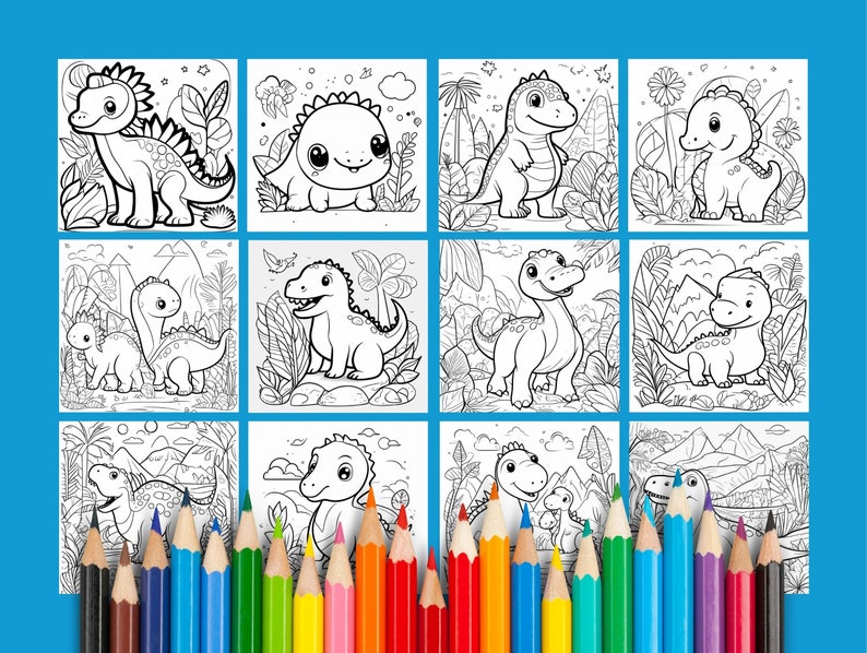Coloring Dinosaurs Pages Fun Playful Dinosaurs Coloring Sheets Kids ...