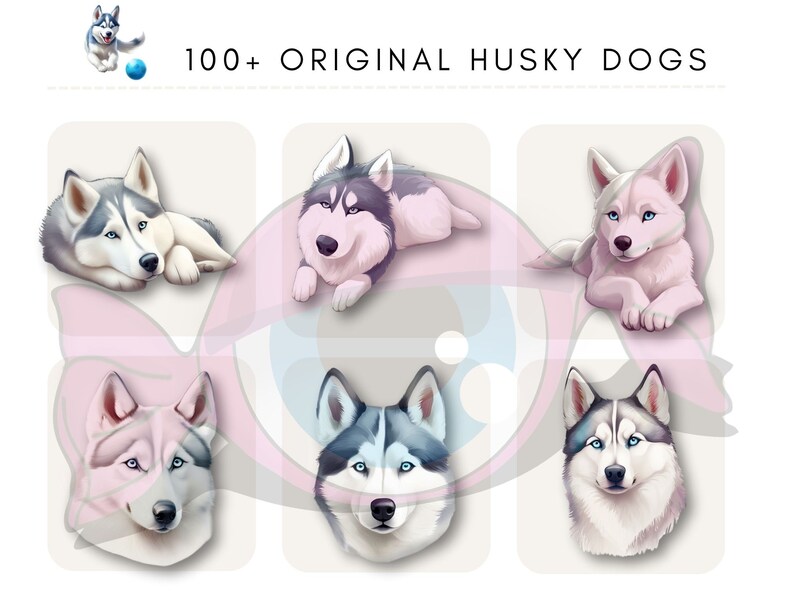 Husky Dog Cute Cartoon Png Breed SVG Clipart Puppy Images Junk Journal ...
