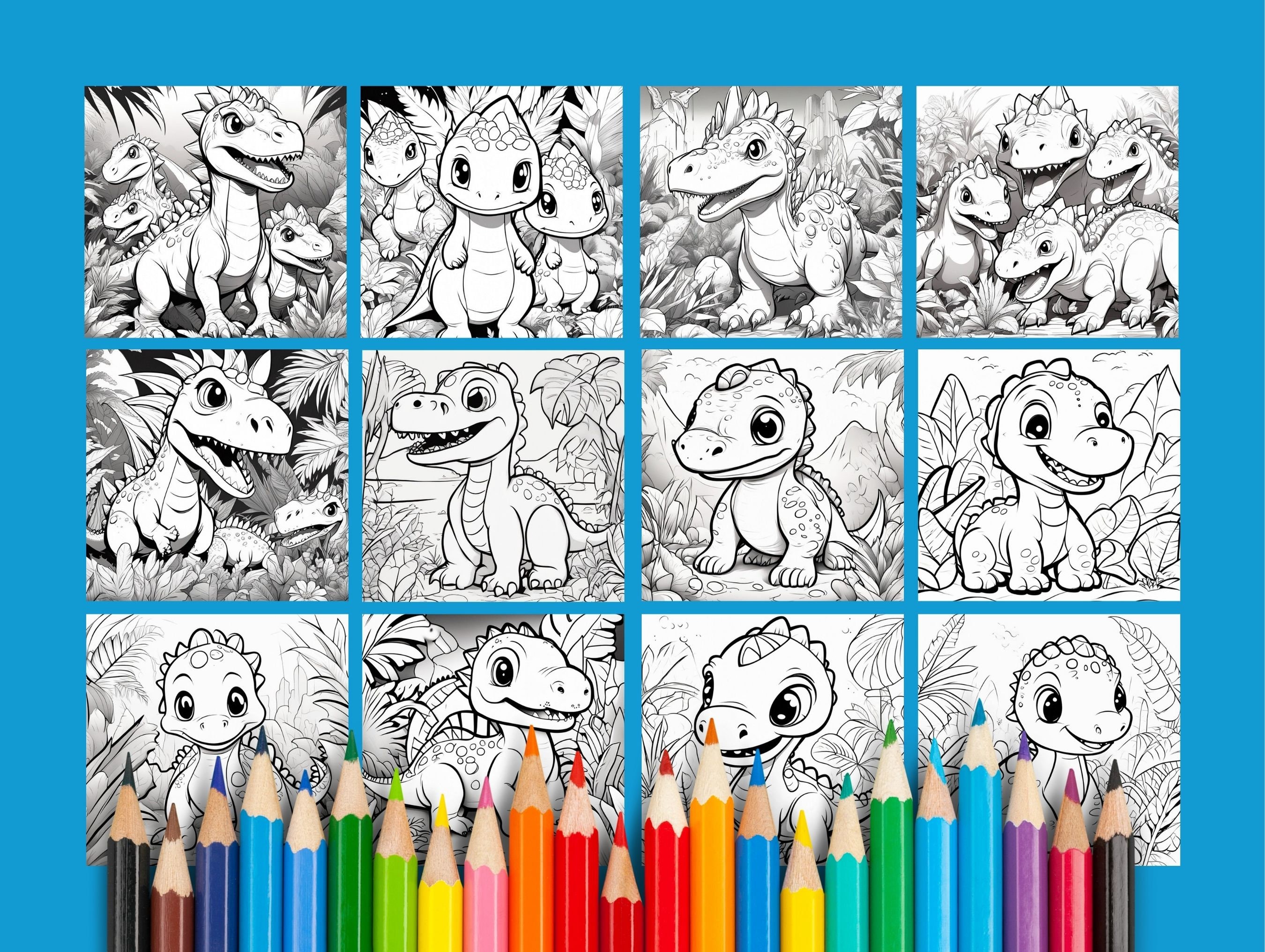 Coloring Dinosaurs Pages Fun Playful Dinosaurs Coloring Sheets Kids ...