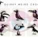 Quirky Crows Clipart | Whimsical Crows Clip Art | Kawaii Crow | Cute ...