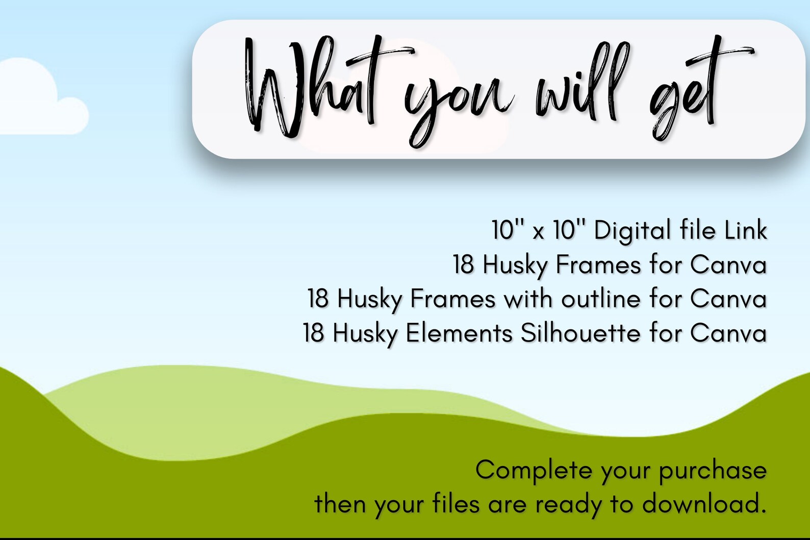 Husky Dog SVG Canva Frames Editable Template Elements and Outlines - Etsy