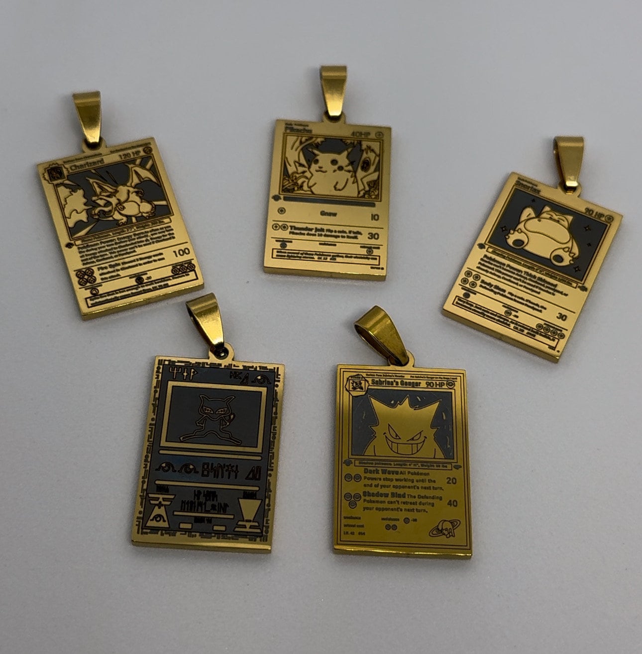 Custom Pokemon Card Line Art Pendants - Etsy