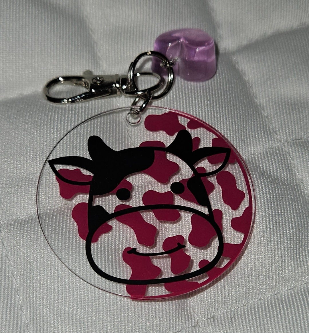 Cute Cow Keychain - Etsy