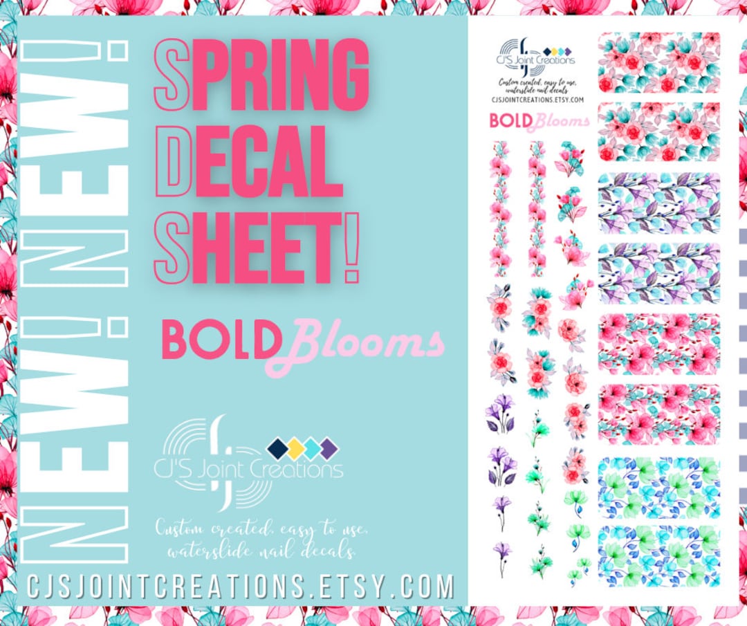 Bold Blooms Spring Decal Sheet - Etsy