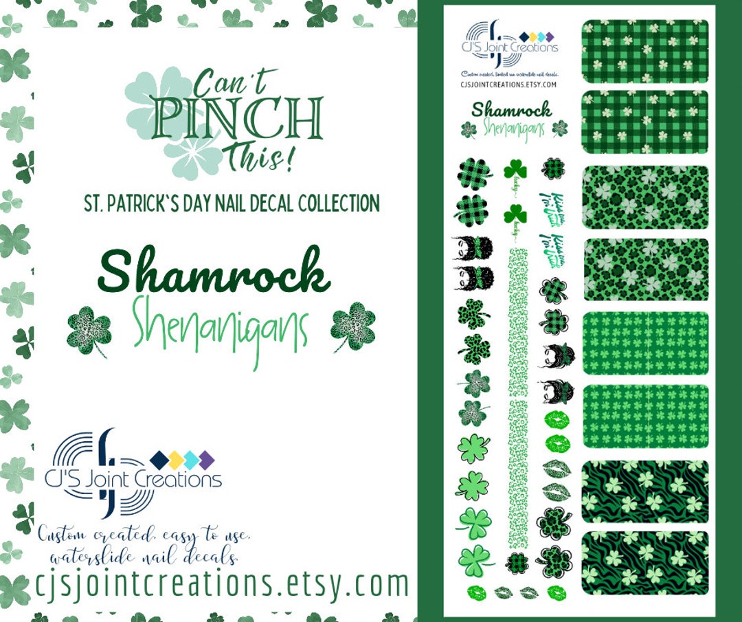 Shamrock Shenanigans St. Patrick's Day Nails Decal Sheet - Etsy
