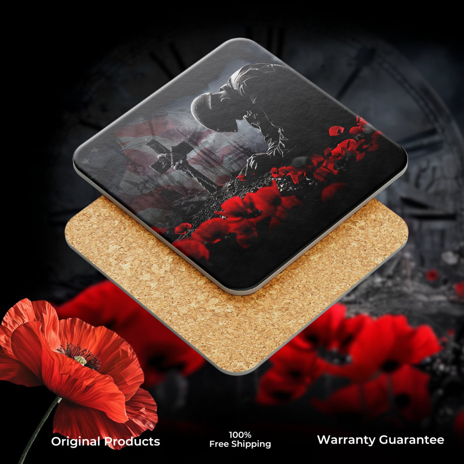 Remembrance Day Mug & Matching Coaster: 11oz Black Ceramic Mug With ...