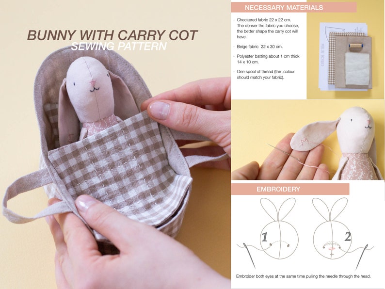 DIY Stuffed Bunny Rabbit Family – 7 Sewing Patterns PDF + Video ...