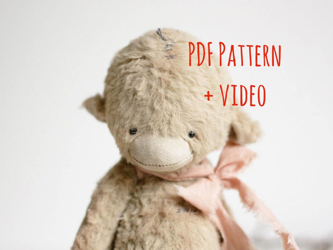 Teddy Monkey Sewing Pattern: Mohair & Viscose, 6" Traditional Toy (PDF ...