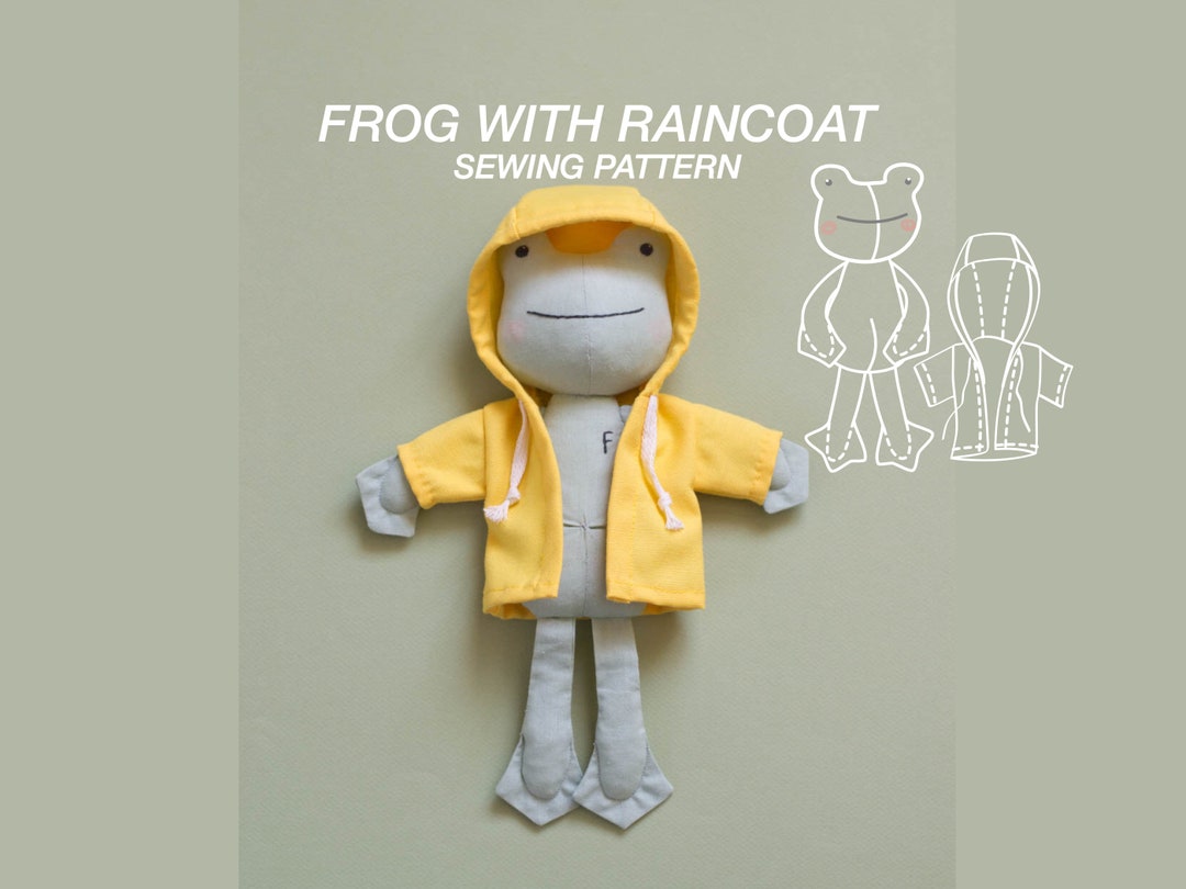 DIY Frog Plush With Raincoat – Sewing Pattern PDF + Step-by-step Video ...