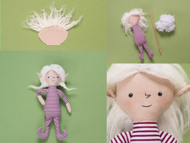 Elf Sewing Pattern PDF: 10" Cloth Doll DIY With Video - Etsy