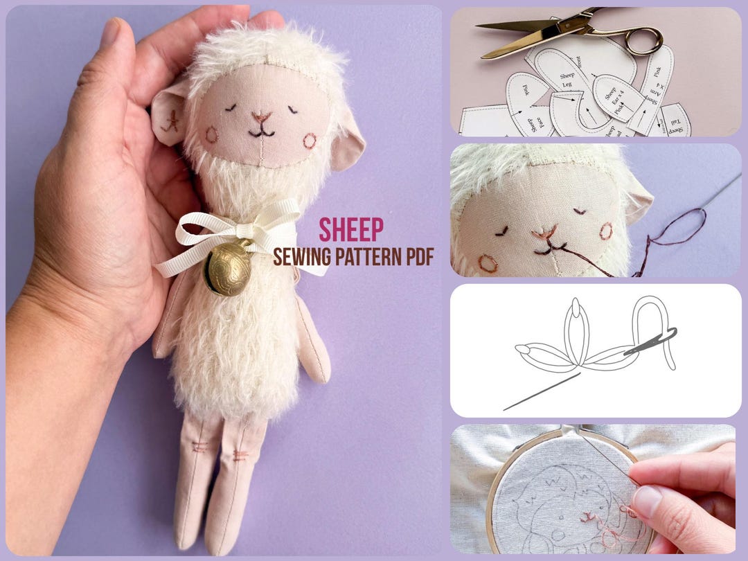 DIY 6" Sheep Lamb Doll Sewing Pattern PDF With Photo Instructions ...