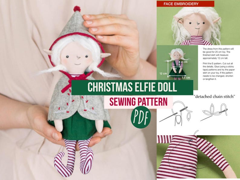 Elf Sewing Pattern PDF: 10" Cloth Doll DIY With Video - Etsy