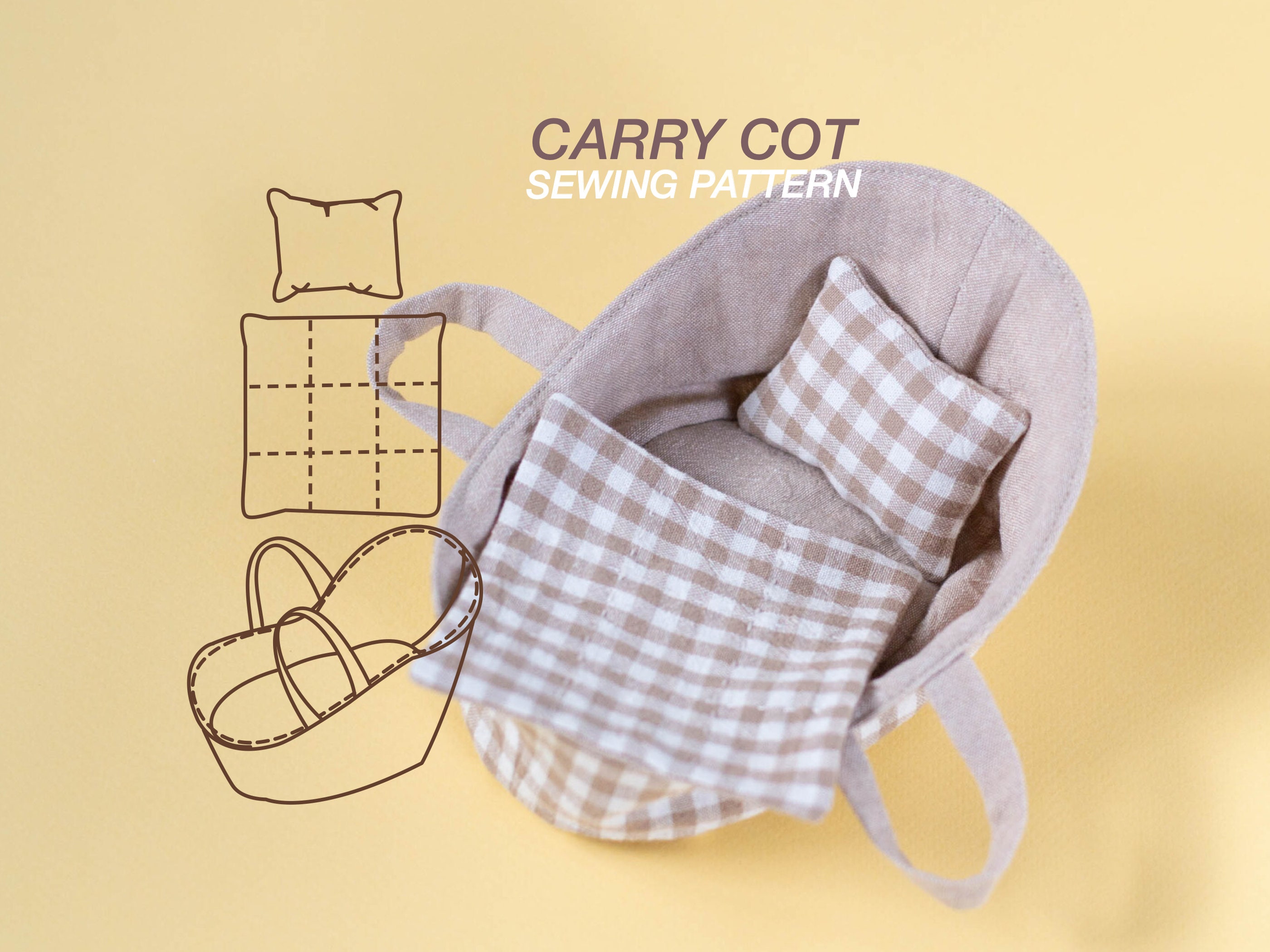 Mini Bunny Doll With Carrycot Sewing Pattern PDF Video Tutorial - Etsy