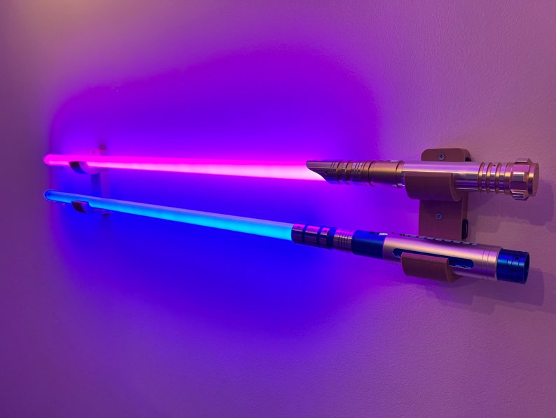 Customizable 3D Printed Lightsaber Wall Mount With Build in - Etsy
