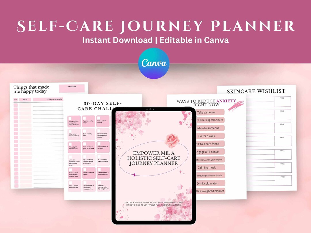 Self-care Daily Planner, Self-care Canva Planner, Self Care Planner ...