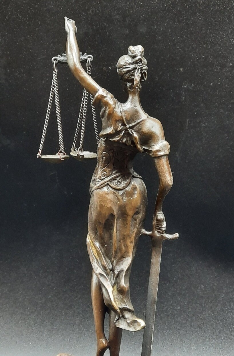 Statue, Bronze Lady Justice / Greek Goddess 23.5 Cm Bronze, Marble - Etsy