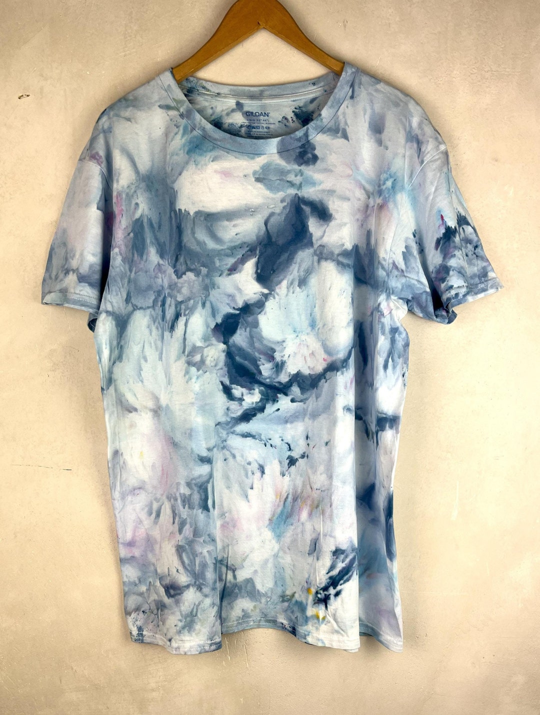 Ice Dye/tie Dye (batik) Und Ocean Blue Shirt - Etsy
