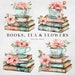Books Tea Flowers Clipart, Transparent PNG, Junk Journal, Instant ...