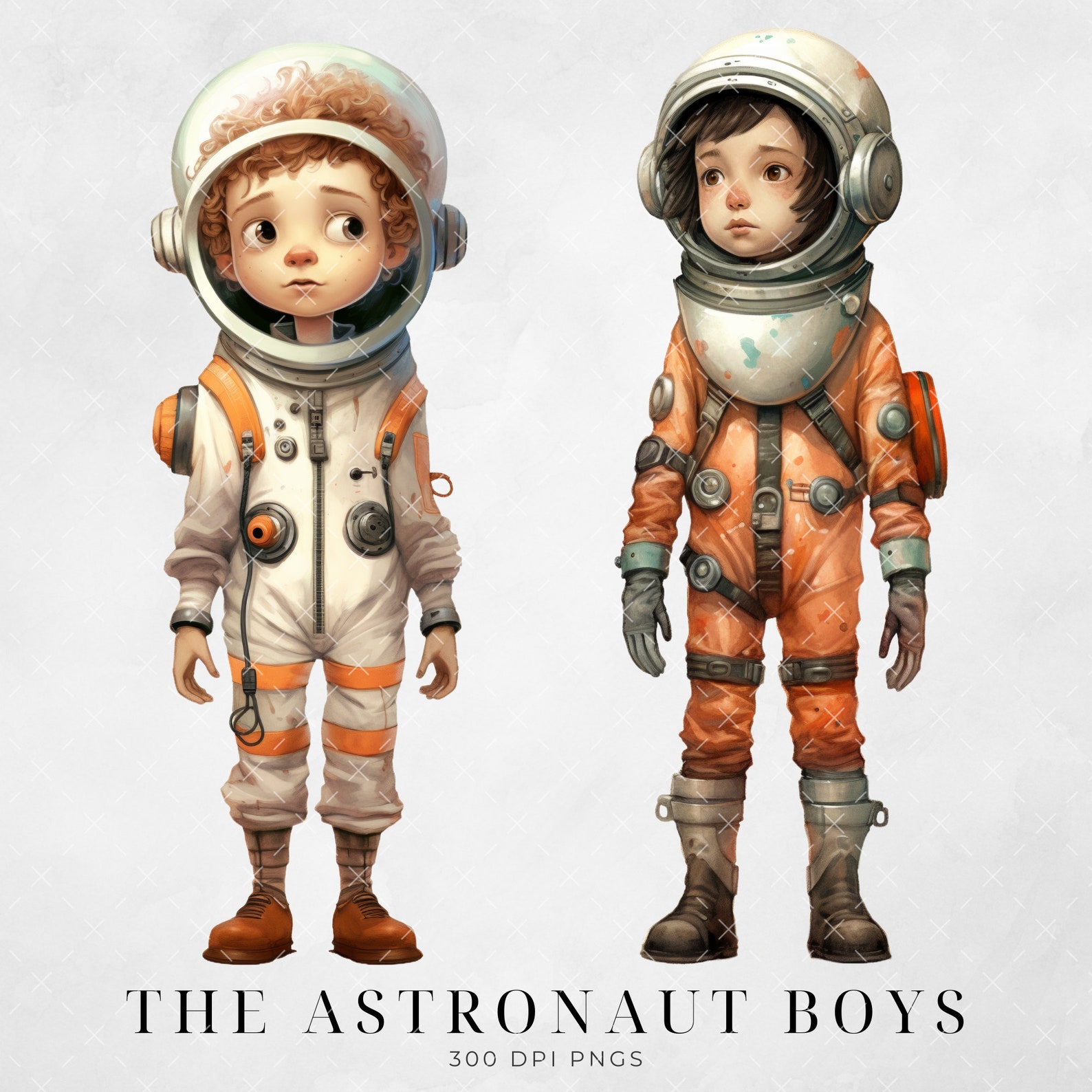 The Astronaut Boys, Clipart, Transparent PNG, Paper Doll, Junk Journal ...