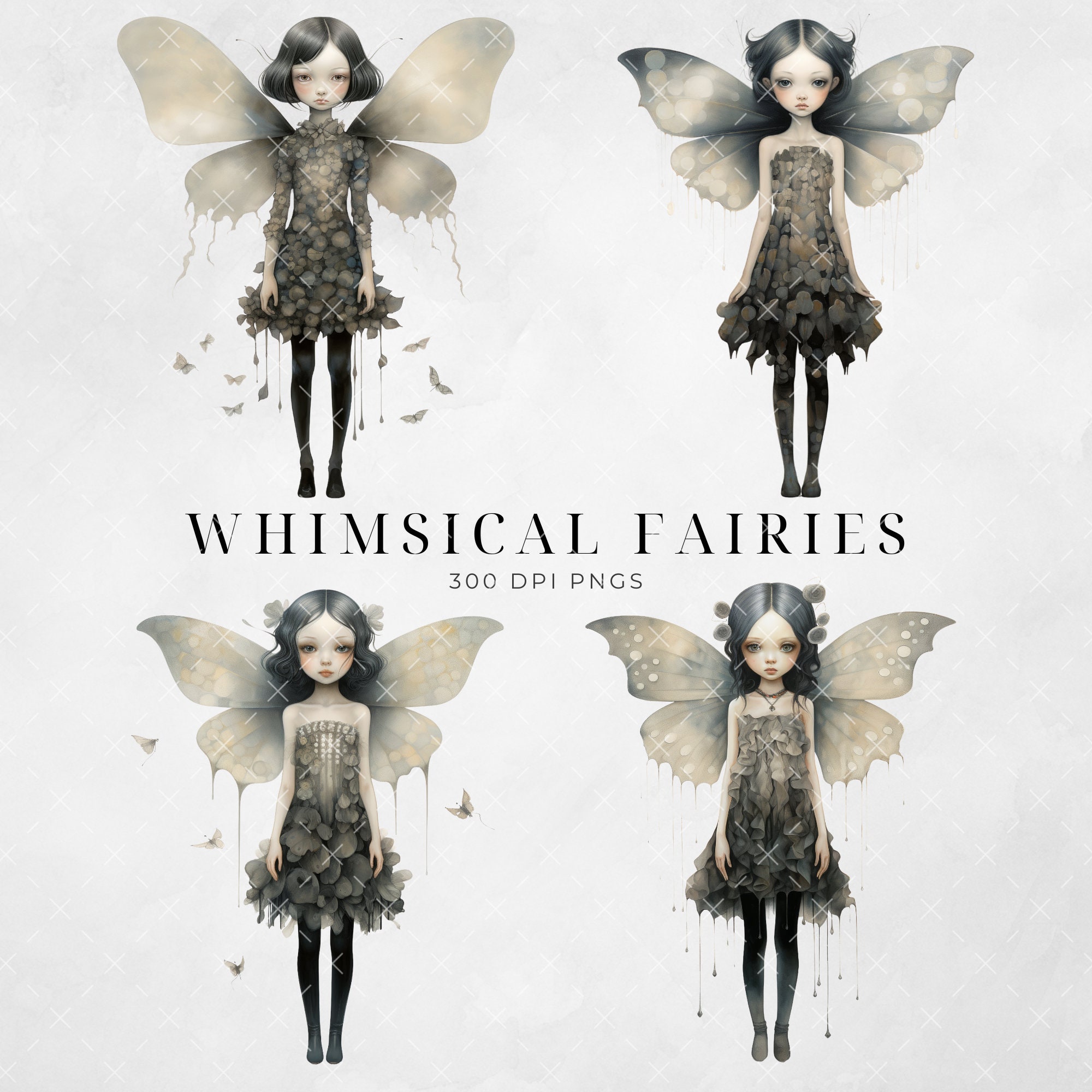 Whimsical Fairy Clipart, Transparent PNG, Paper Doll, Junk Journal ...