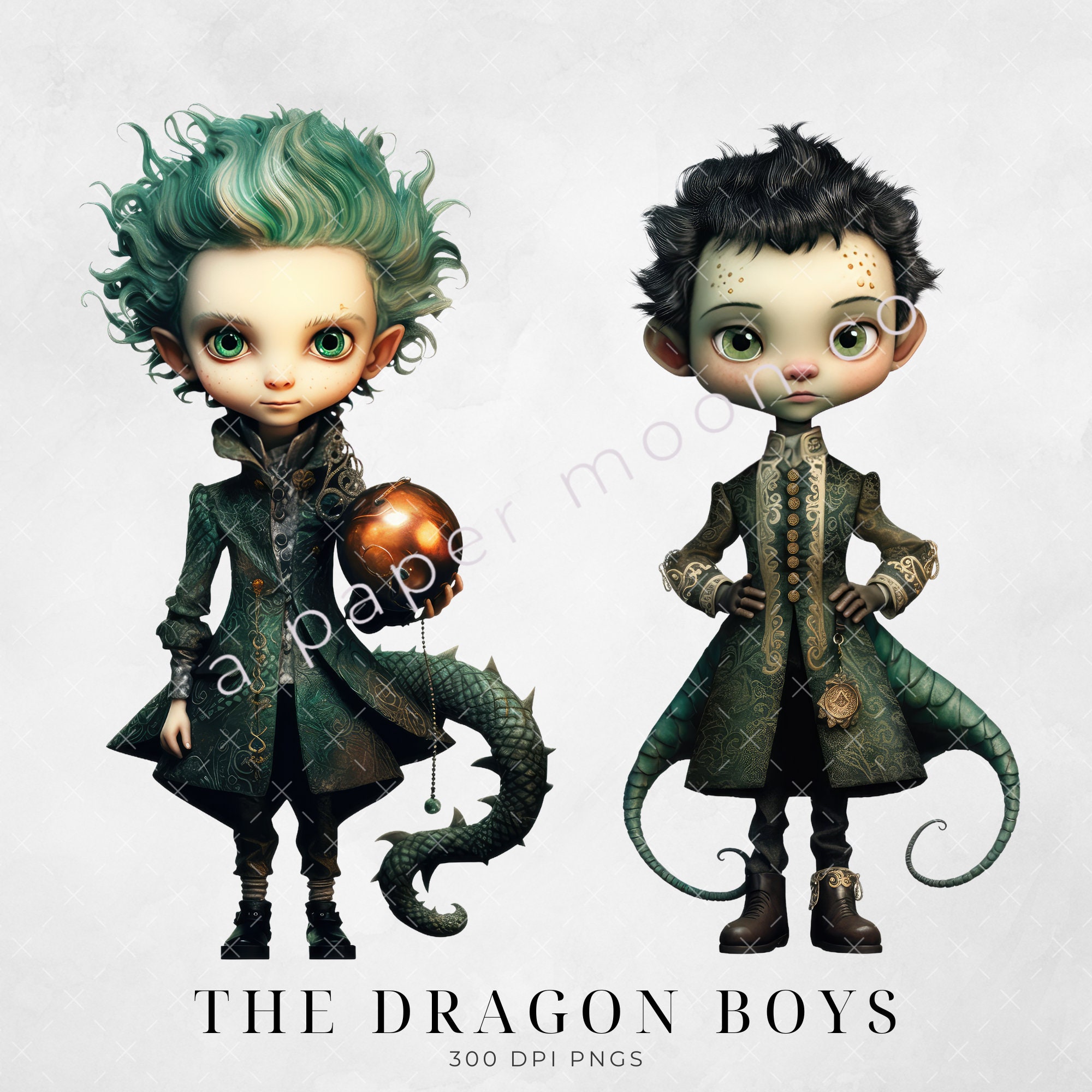 The Dragon Boys Clipart, Transparent PNG, Paper Doll, Junk Journal ...