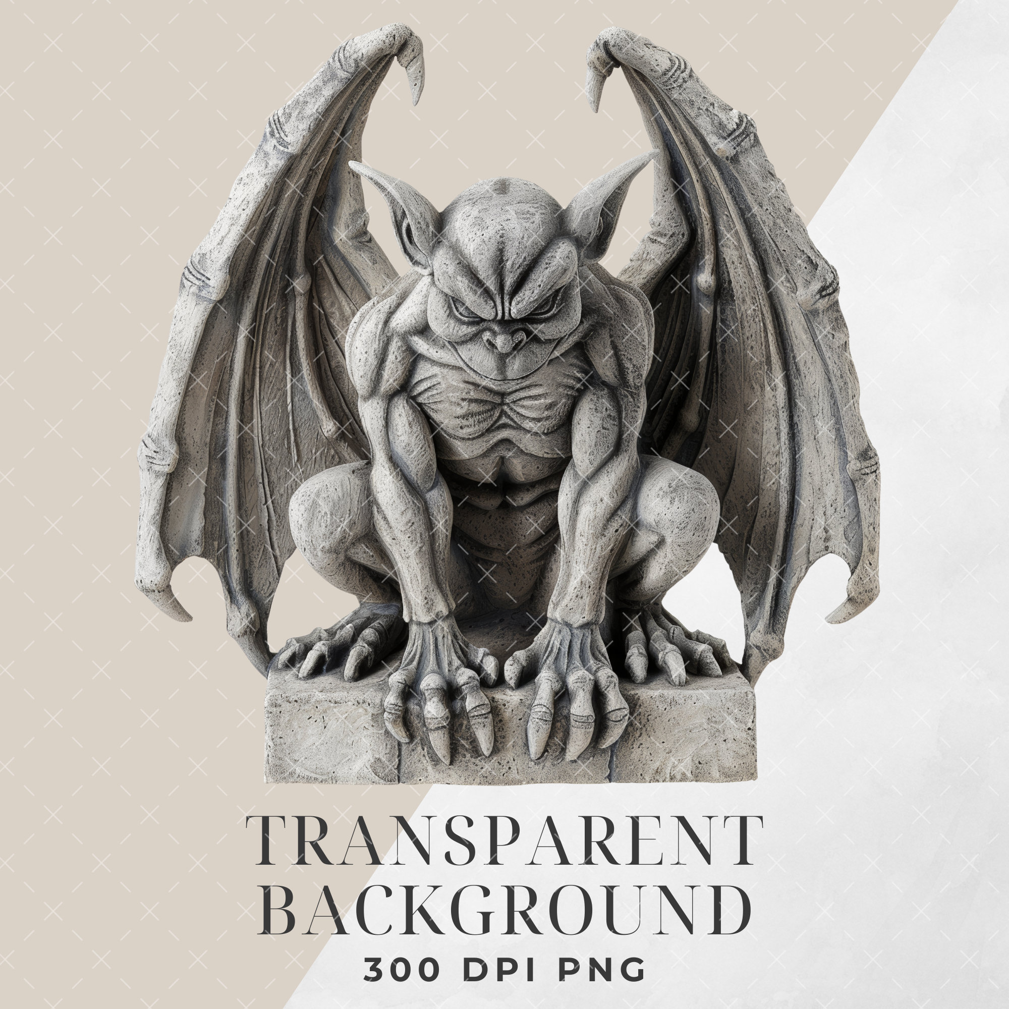 Gargoyle Clipart, Single Image Clipart, Transparent PNG, Junk Journal ...