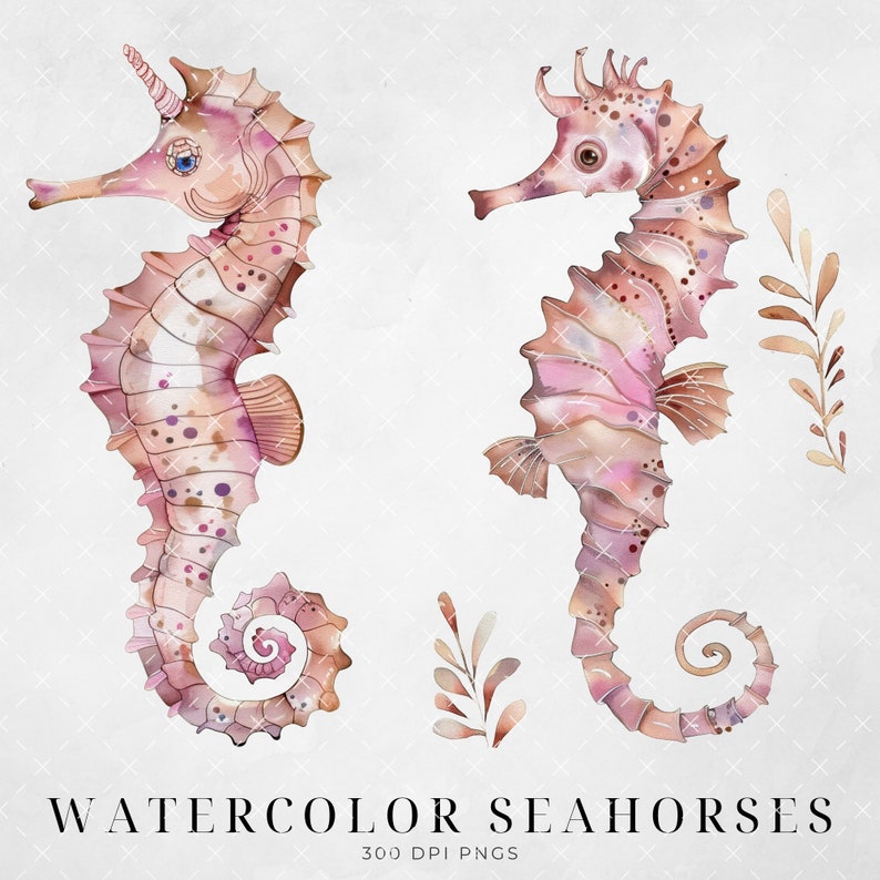Watercolor Seahorse Clipart, Seahorse PNG, Pink Seahorse, Transparent ...