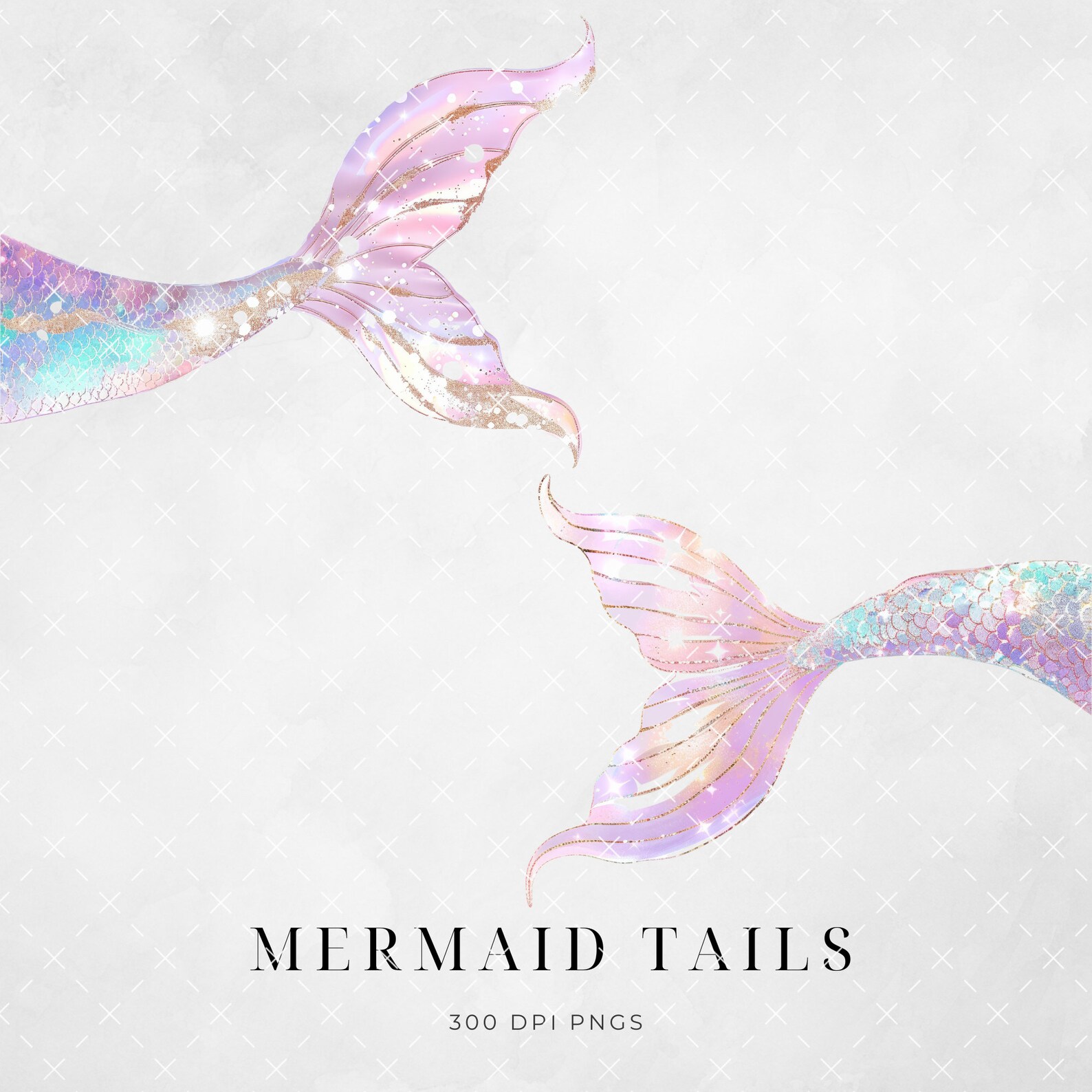 Mermaid Tail Clipart, Transparent PNG, Instant Download, Glitter ...