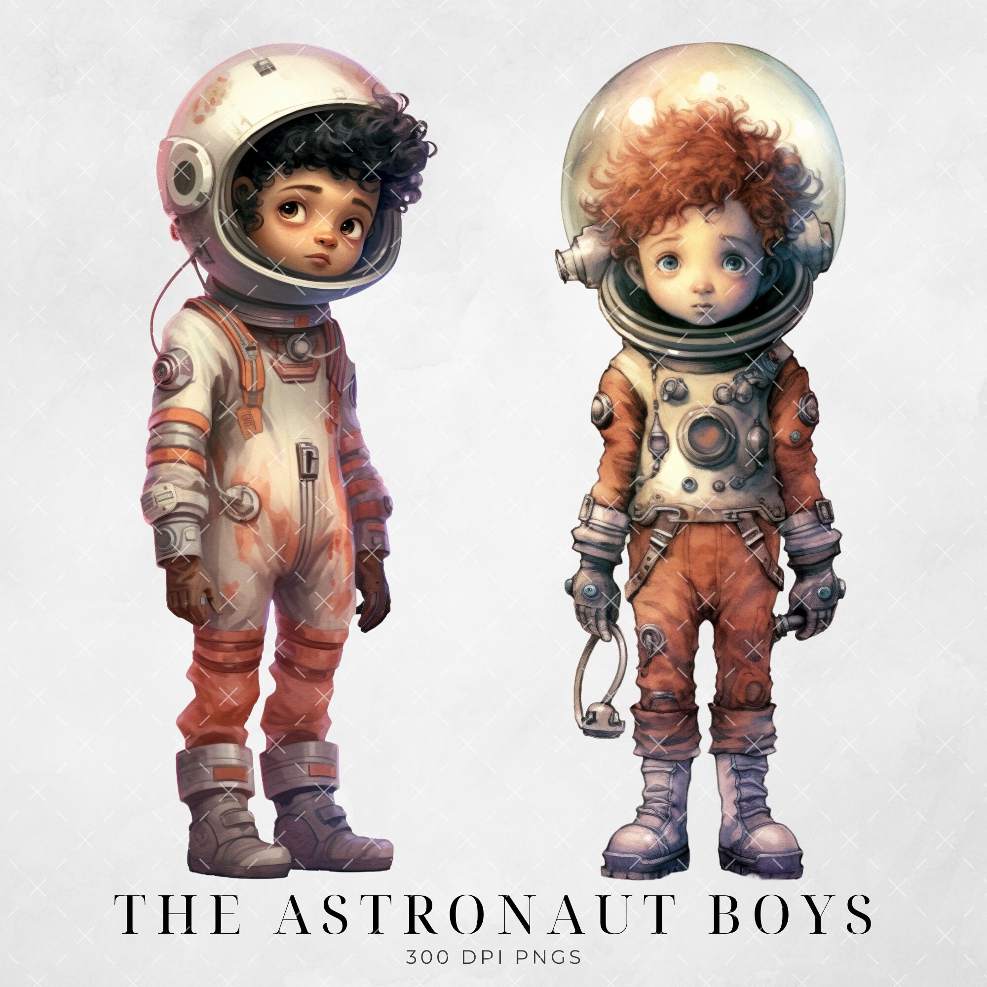 The Astronaut Boys, Clipart, Transparent PNG, Paper Doll, Junk Journal ...
