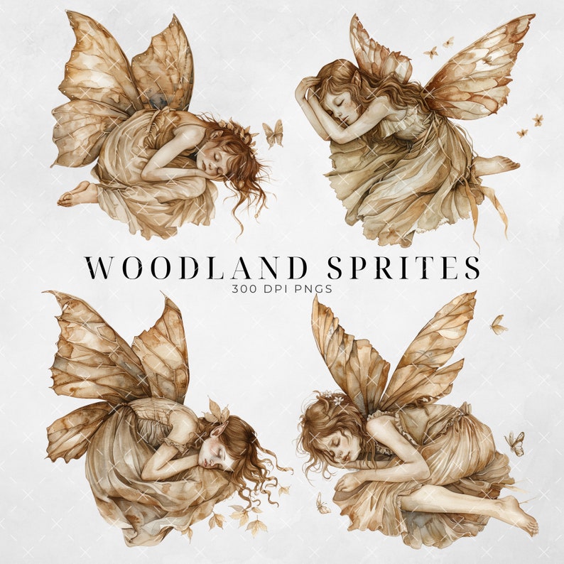 Woodland Sprite Clipart, Transparent PNG, Instant Download, Junk ...