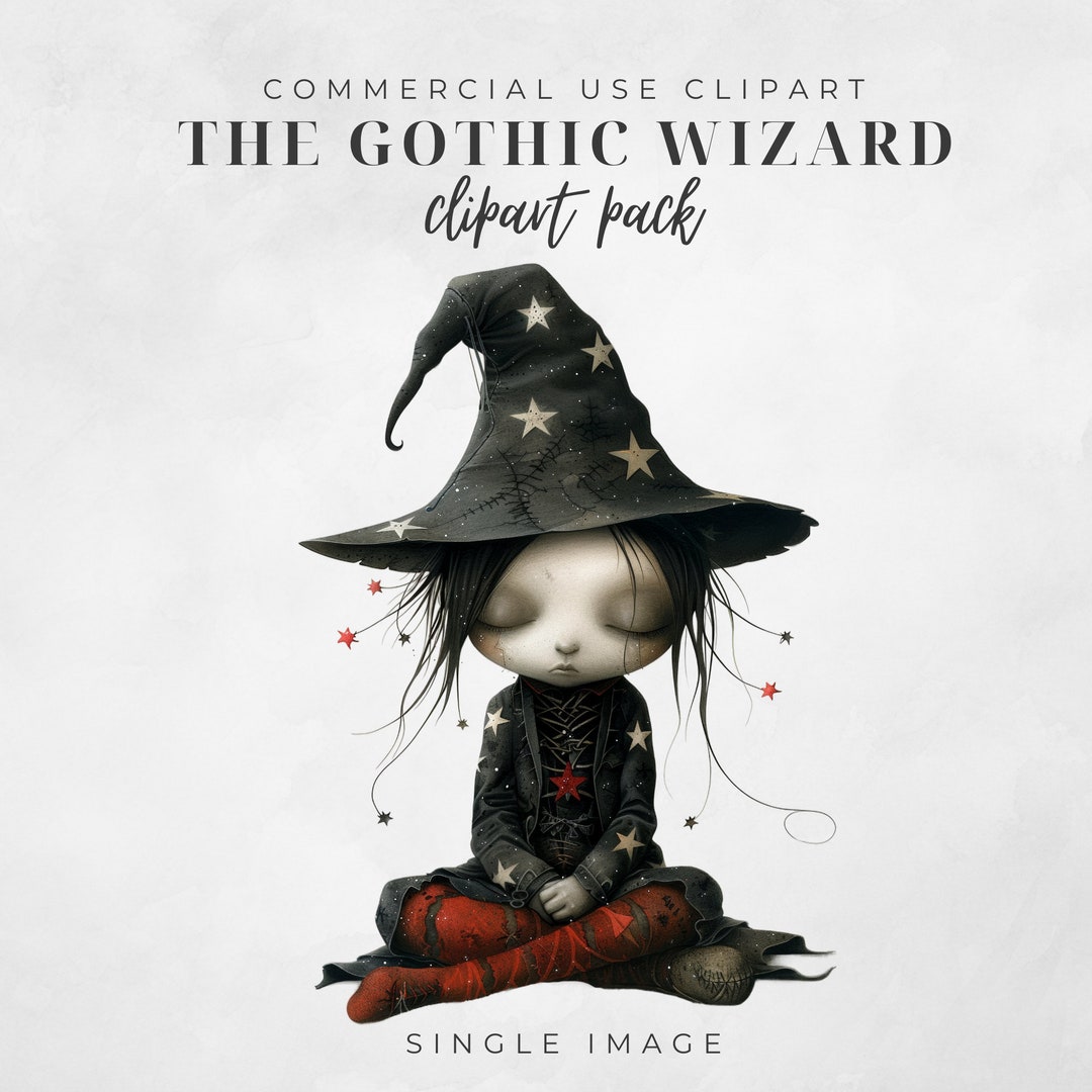 Gothic Wizard Clipart, Single Image Clipart, Transparent PNG, Junk ...