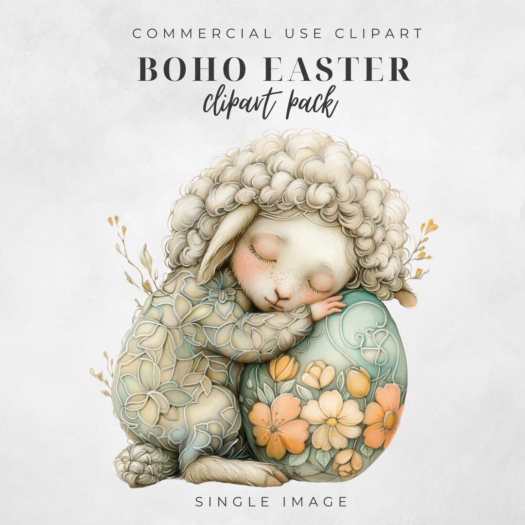 Boho Easter Clipart, Single Image Clipart, Transparent PNG, Junk ...