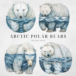 Arctic Polar Bear Clipart, Transparent PNG, Junk Journal, Instant ...