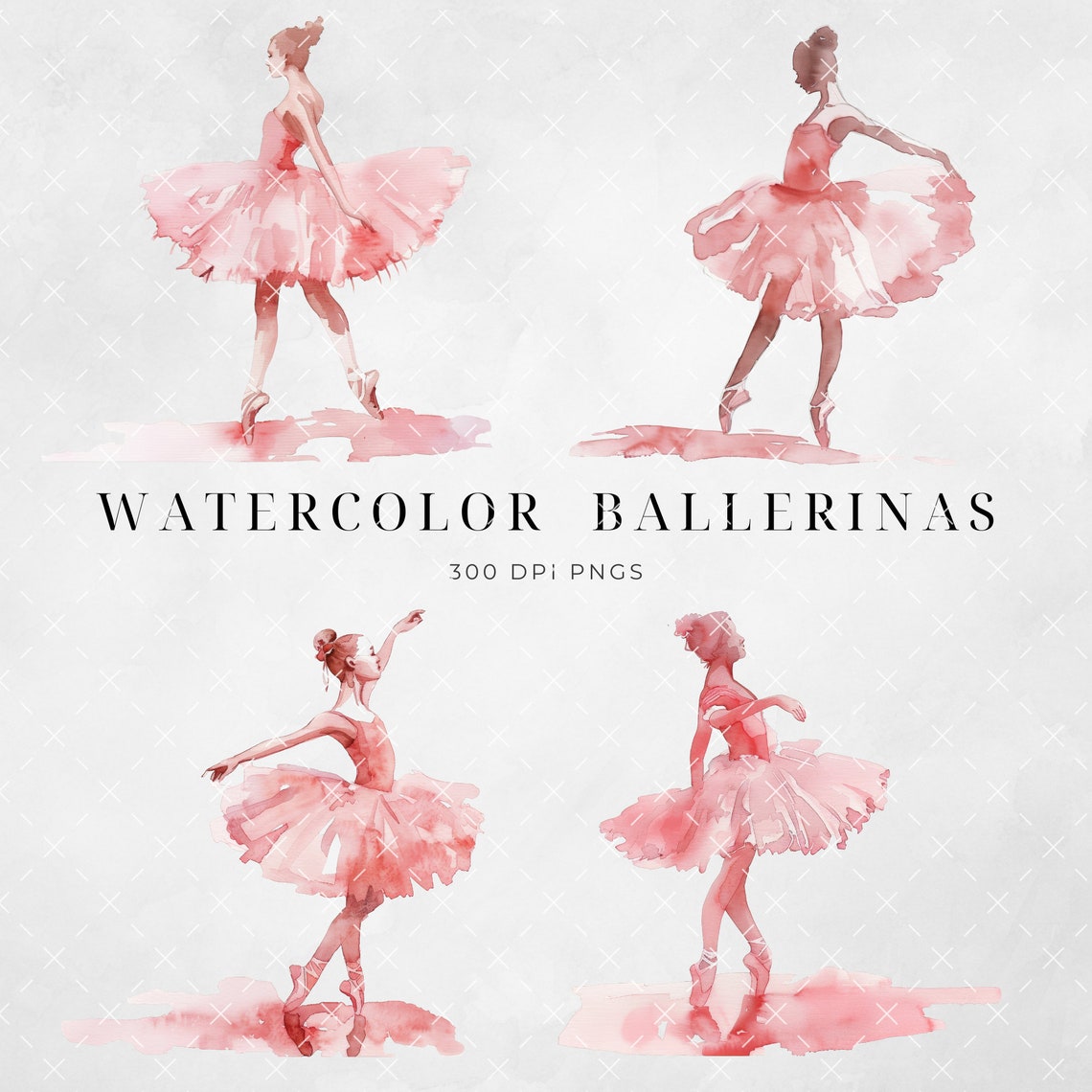 Watercolor Ballerina Clipart, Transparent PNG, Instant Download ...