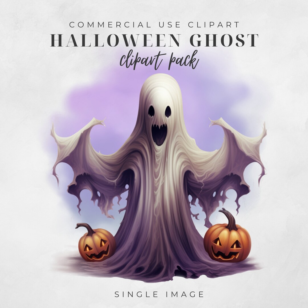 Halloween Ghost Clipart, Single Image, Transparent PNG, Junk Journal ...