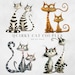 Quirky Cat Clipart, Transparent PNG, Instant Download, Funny Quirky Cat ...