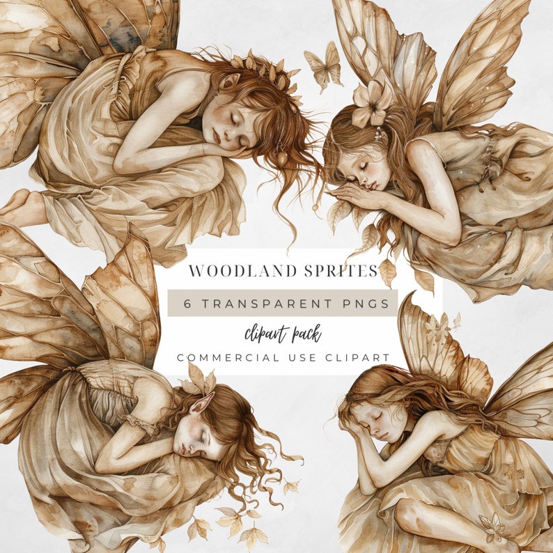 Woodland Sprite Clipart, Transparent PNG, Instant Download, Junk ...