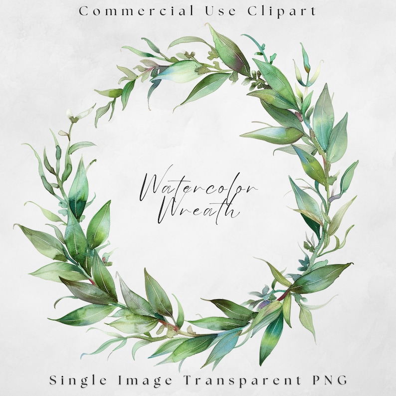 Watercolor Wreath Clipart, Single Image, Transparent PNG, Floral Wreath ...