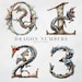 Dragon Number Clipart, Transparent PNG, Instant Download, Dragon ...