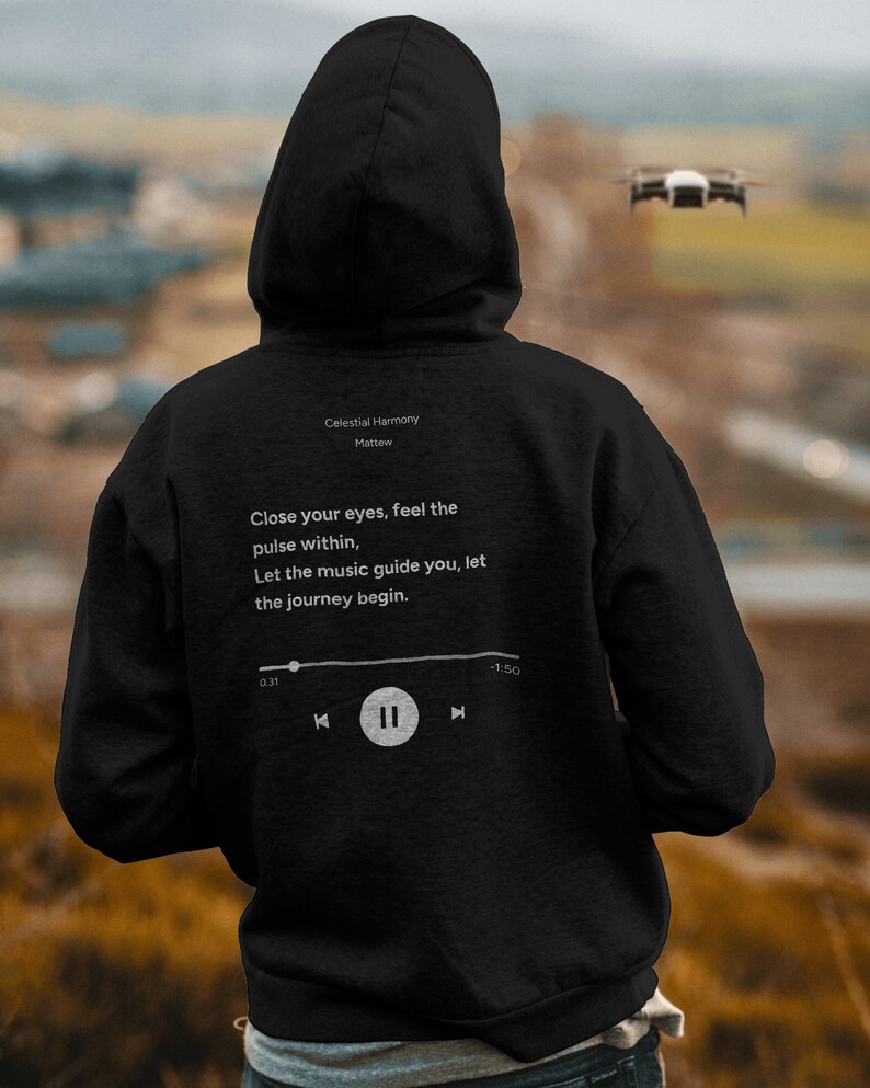 Personalized Song Unisex Hoodie, Customized Music Player Style Song ...