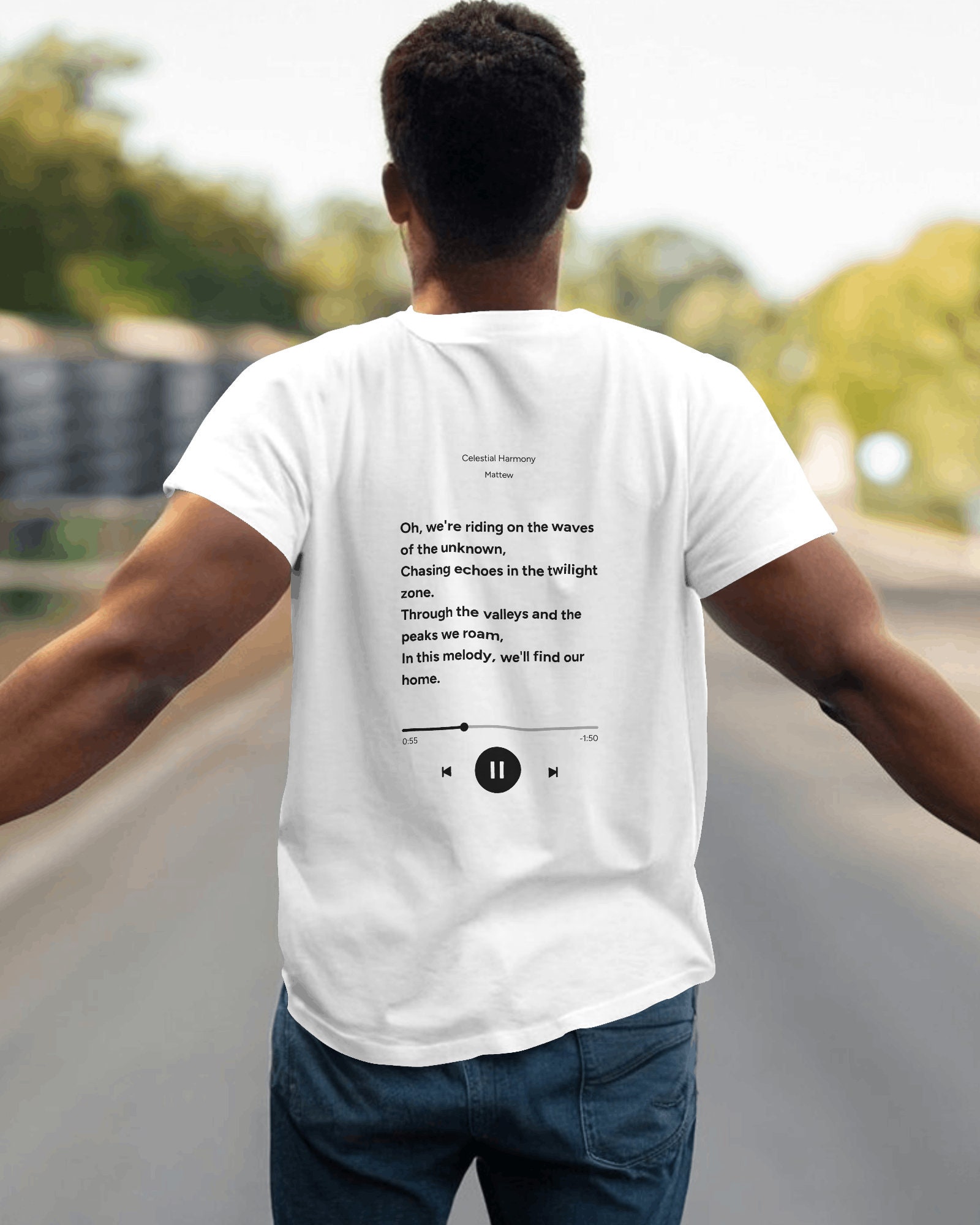 Personalized Song Unisex T-shirt, Customized Music Player Style Song ...