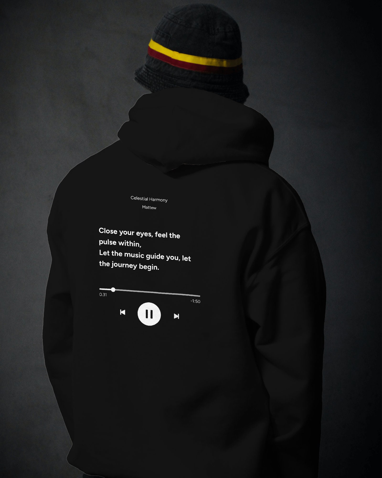 Personalized Song Unisex Hoodie, Customized Music Player Style Song ...