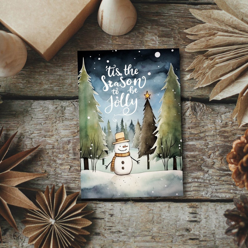 Set of 4 Christmas Greeting Cards Magical Christmas Cards - Etsy