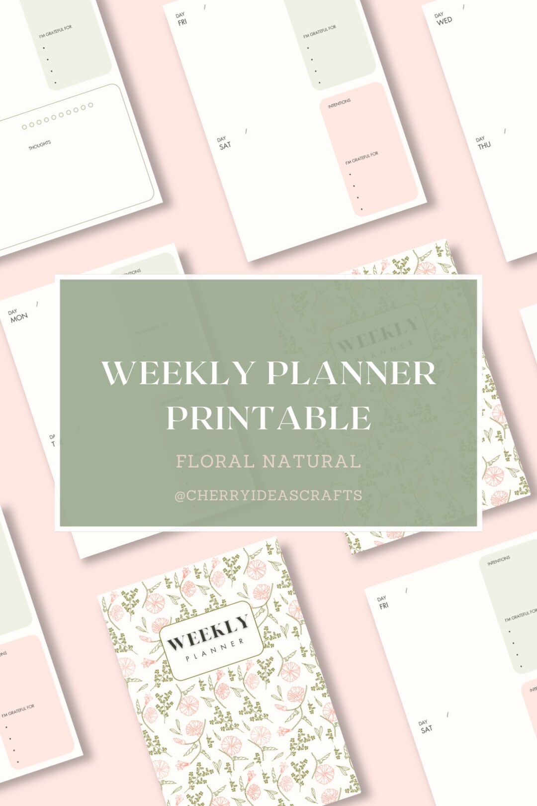 Weekly Planner Printable Natural Flowers - Etsy