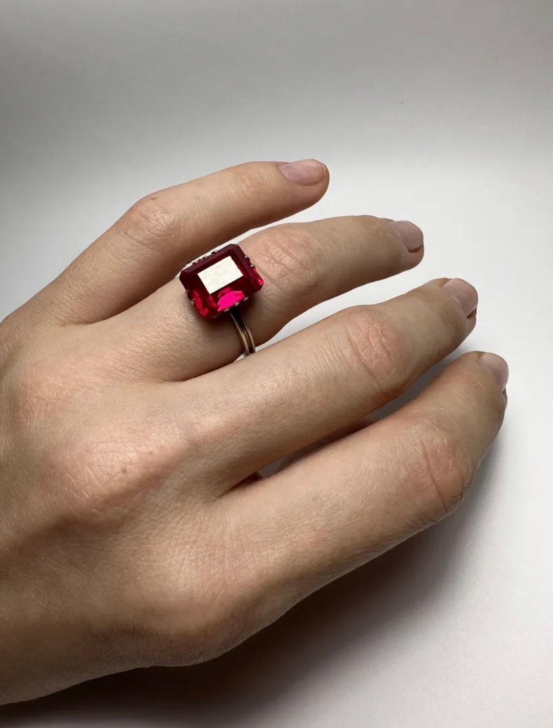 Vintage Soviet Ring With a Star Made of 875 Silver. Women's Jewelry ...