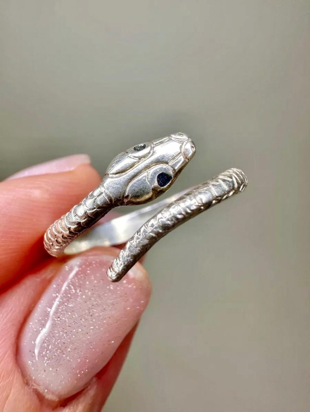 Vintage Snake Ring 916 USSR Ukraine/ Sterling Silver Unisex Wrap Ring ...